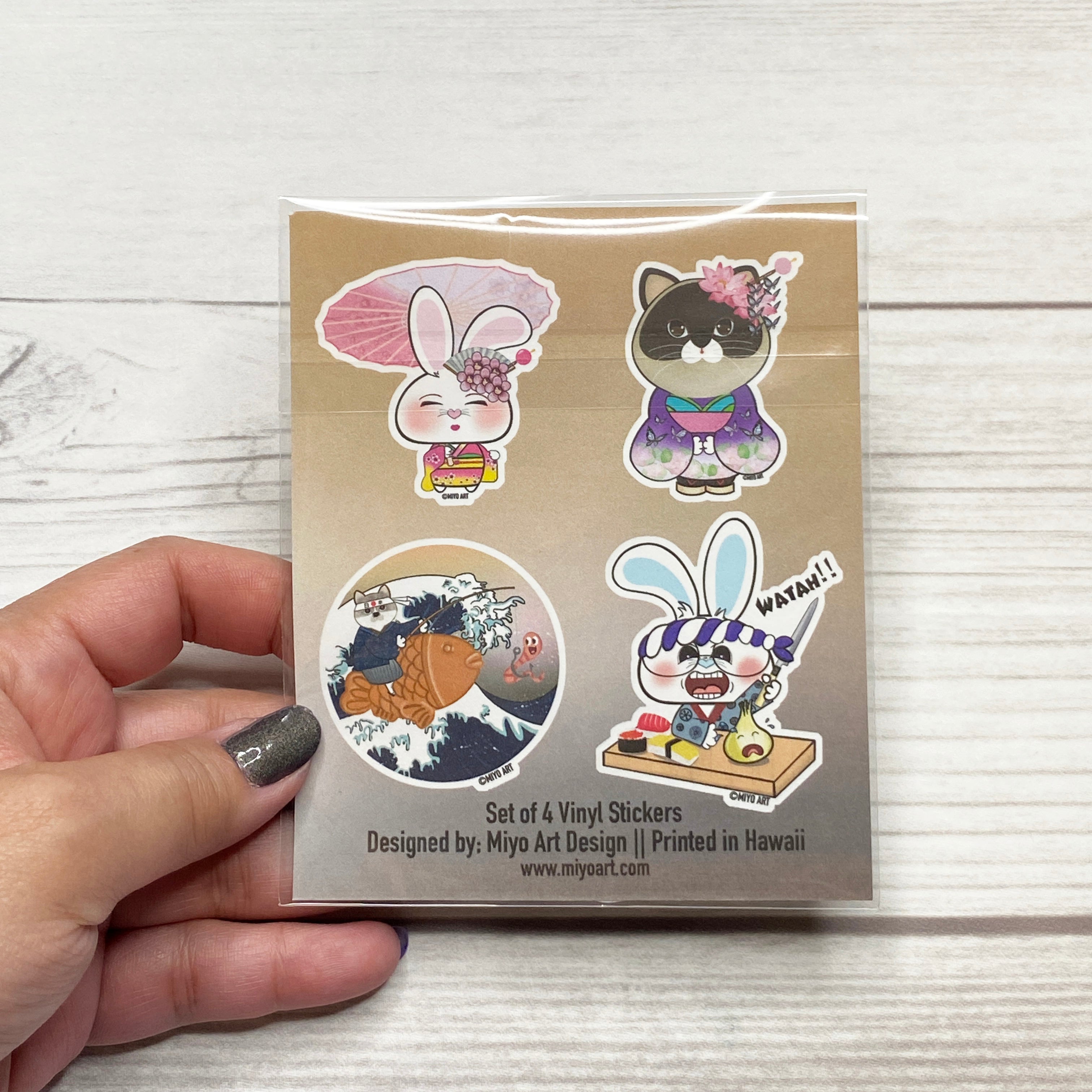 Sakura Vinyl Sticker Set of 4– miyoart